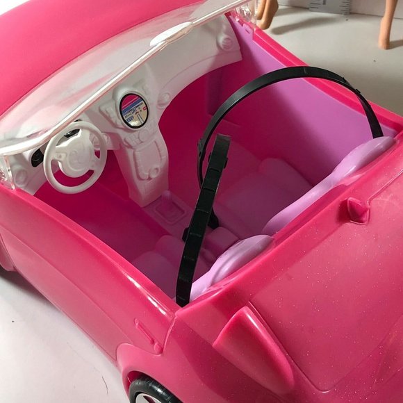 Mattel | Other | Mattel Barbie Pink Convertible Car 2 Barbie Dolls ...
